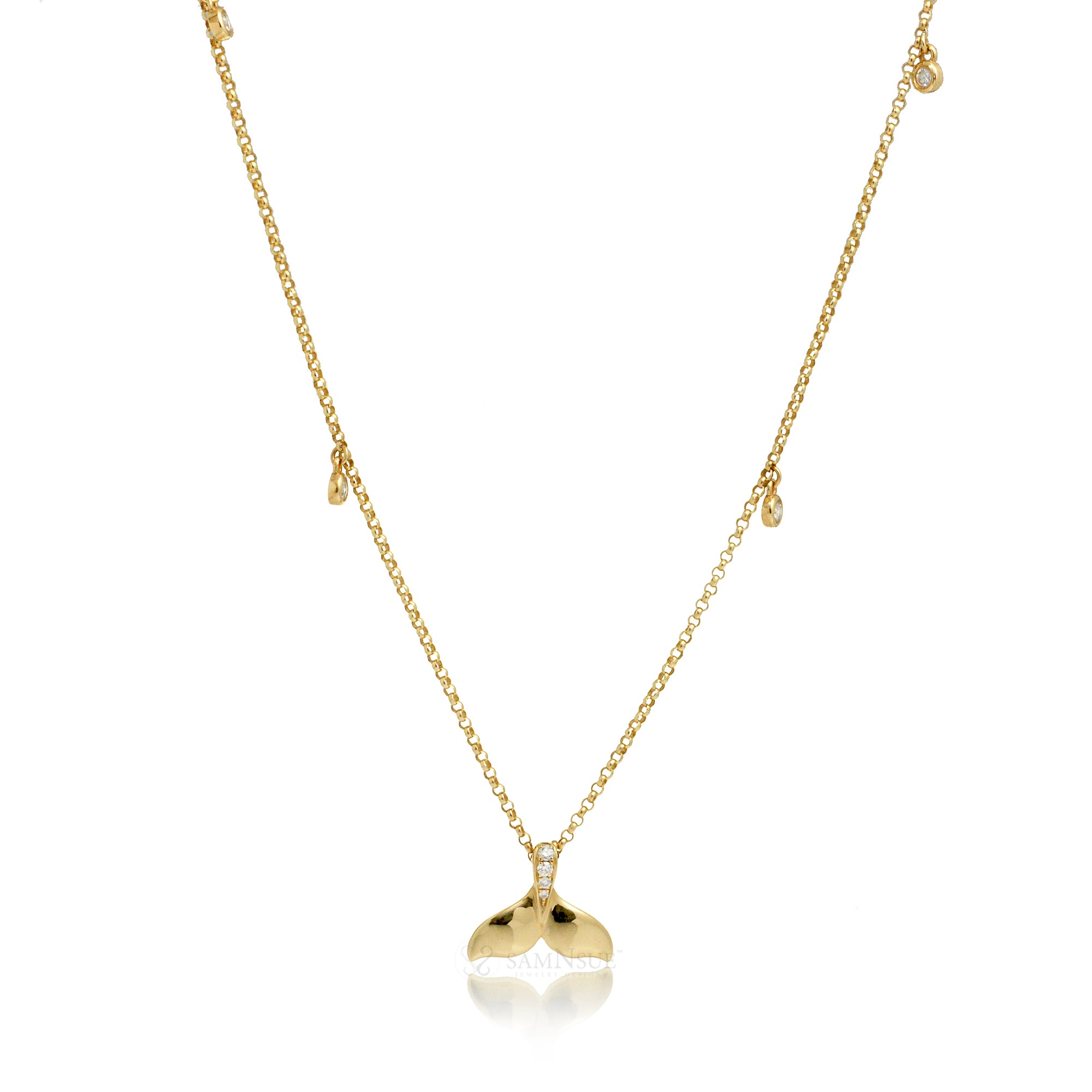 The Diamond Whale Tale Necklace By The Yard Diamond Necklace