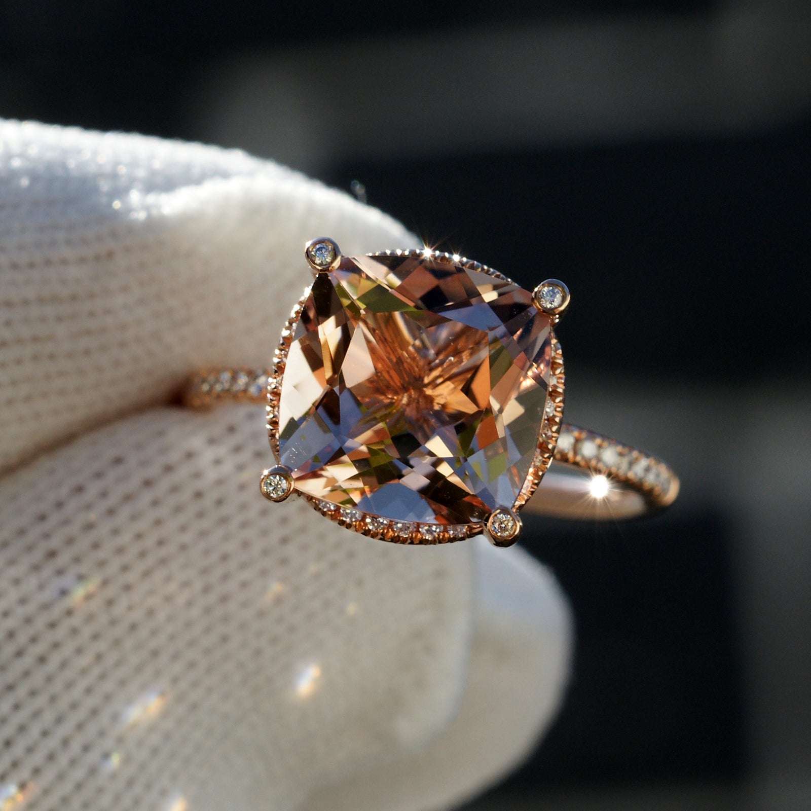 Morganite Rings in stock and ready to ship