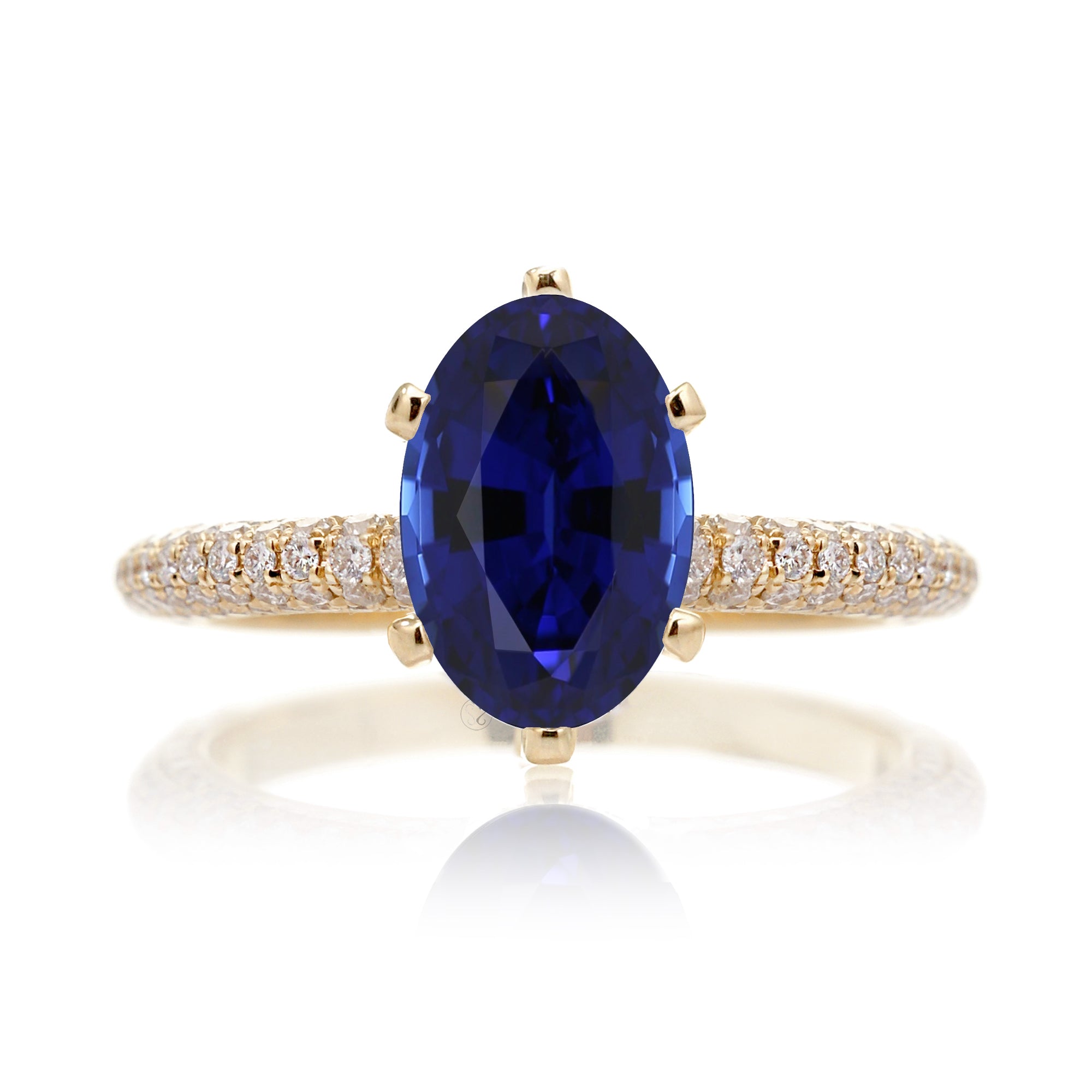The Eve Lab Grown Oval Sapphire Diamond Solitaire Engagement Ring