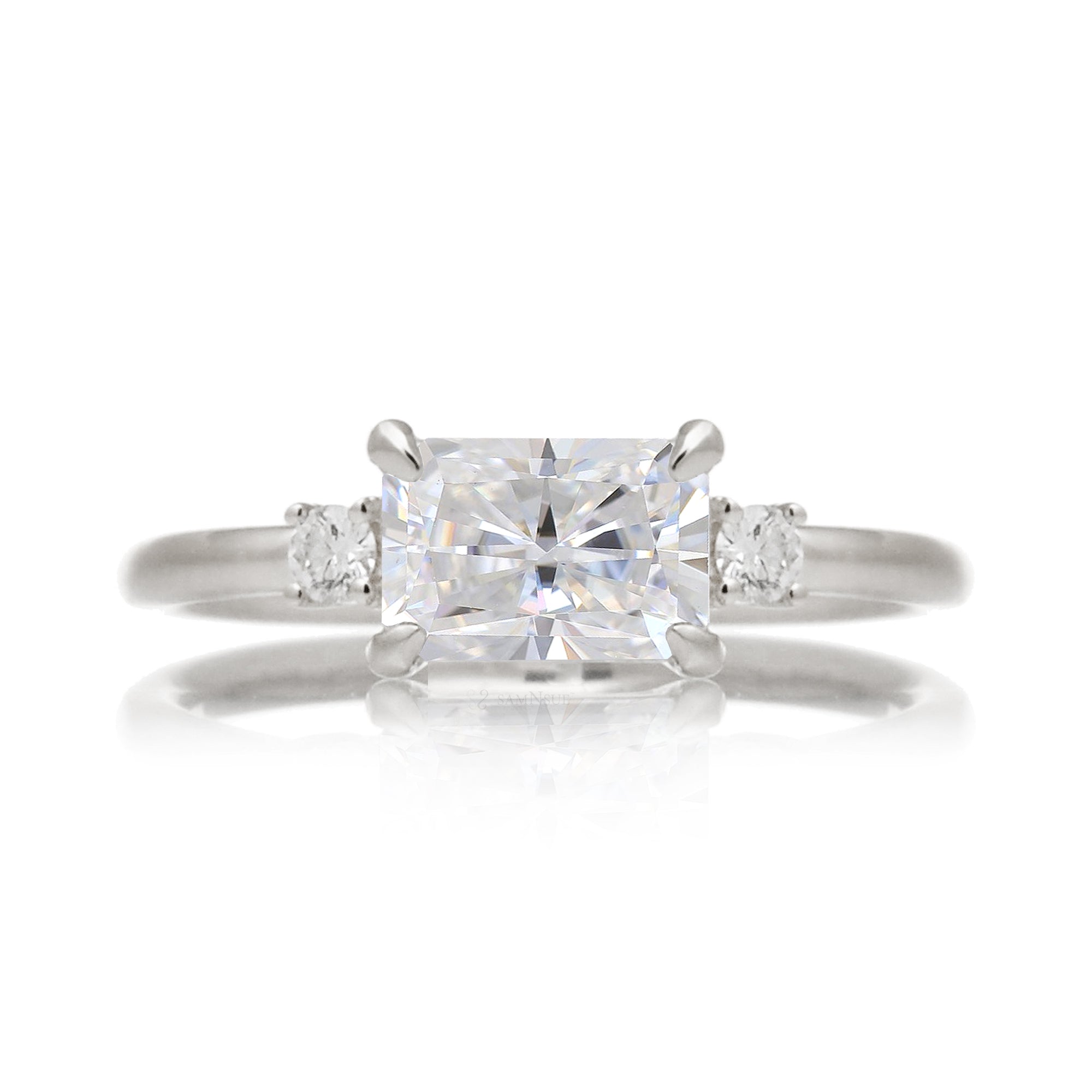 The Lena Radiant Cut Moissanite Ring