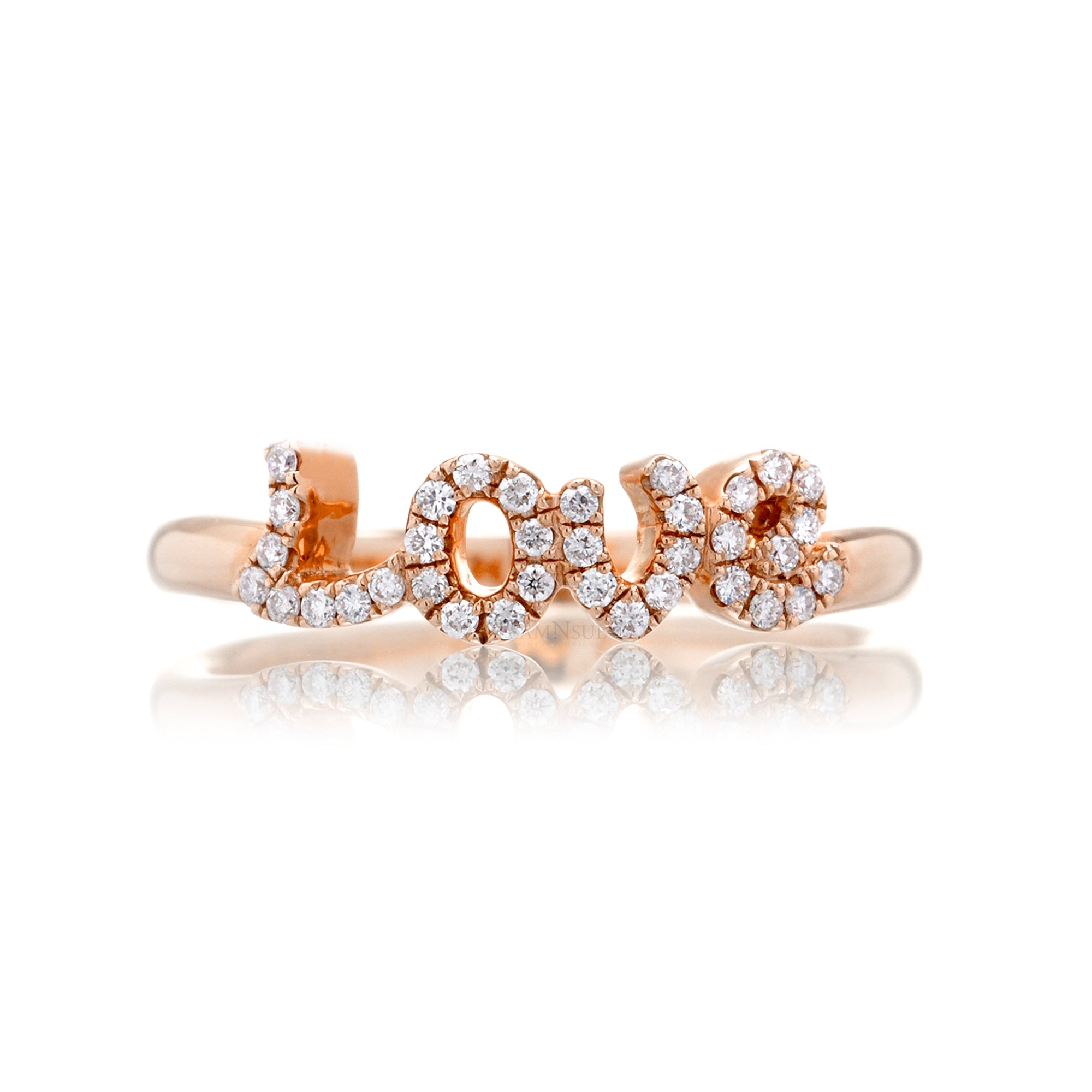 The Love Diamond Promise Initial Band Ring