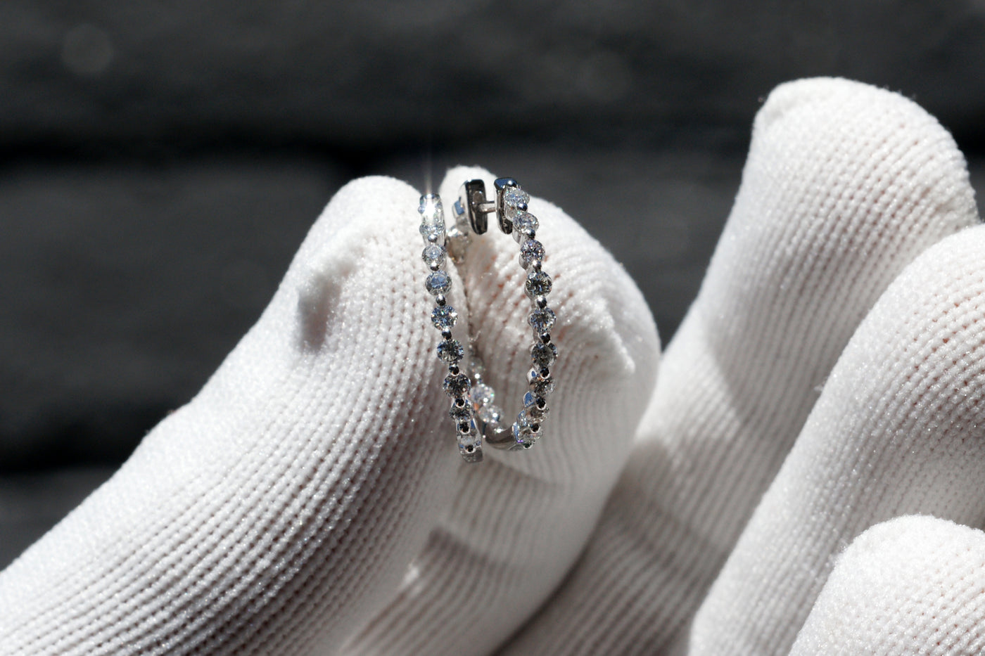 The Nora Diamond Inside Out Hoop Earrings 1 carat