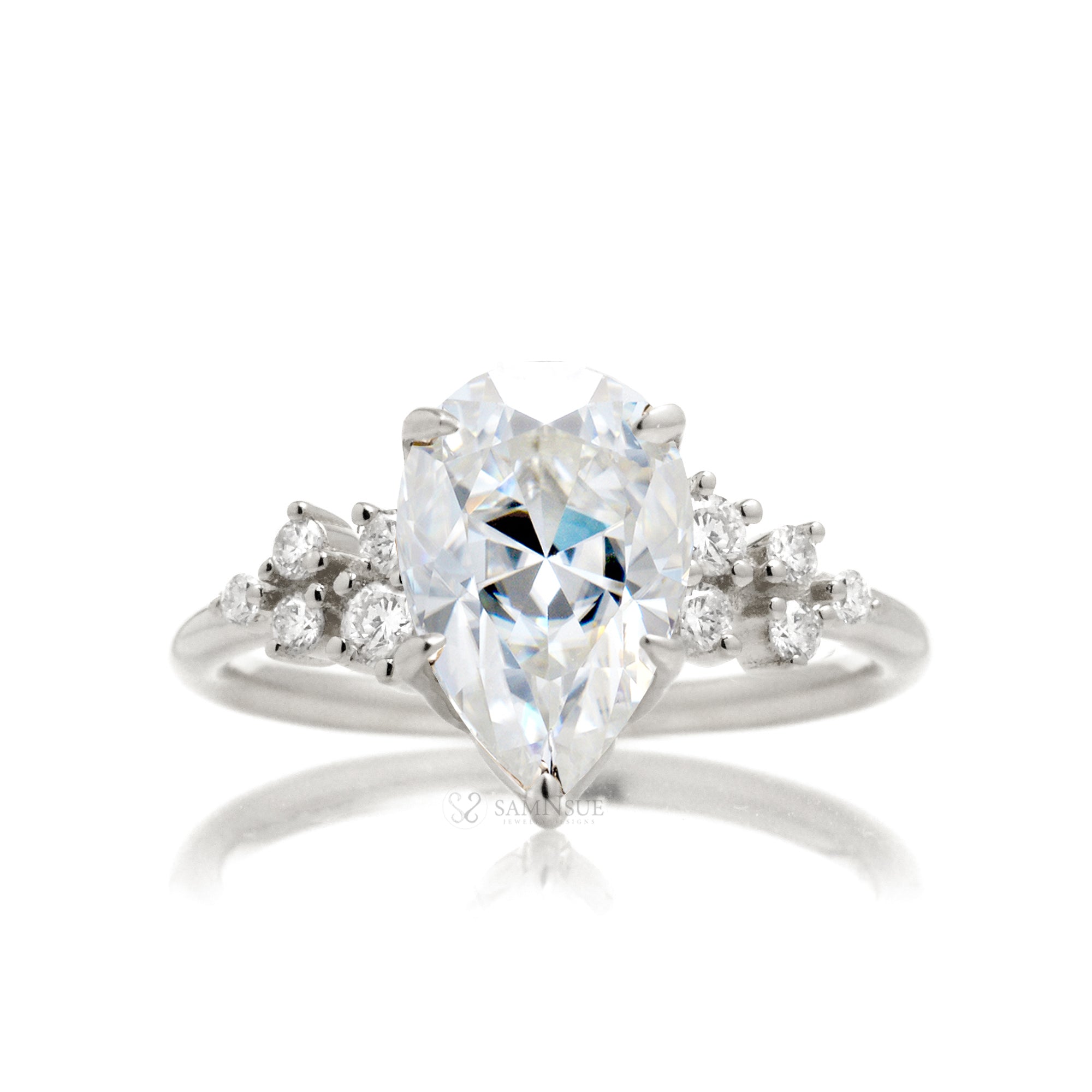 The Stella Pear Cut Moissanite Ring