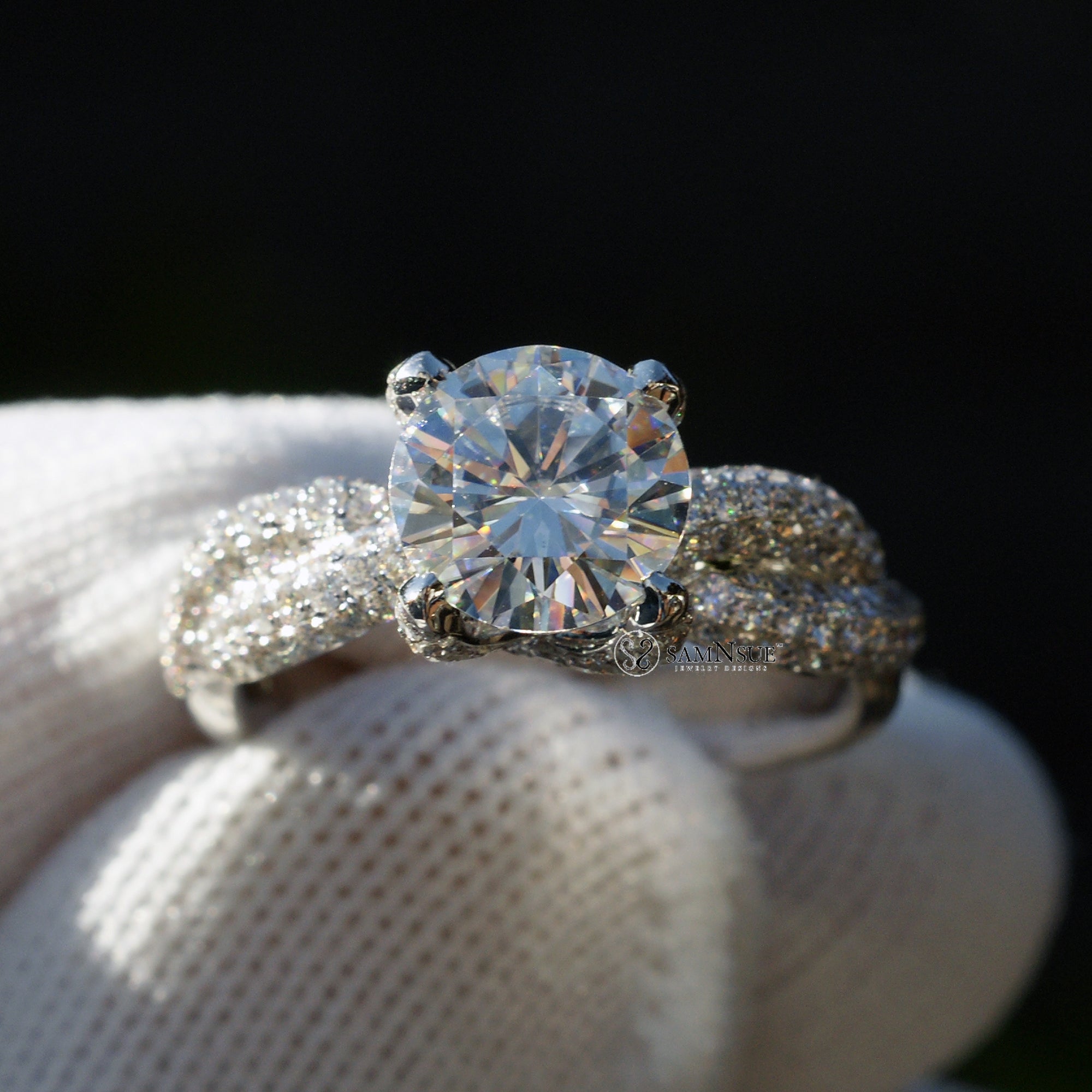 The Tyra Round Moissanite Ring In Stock