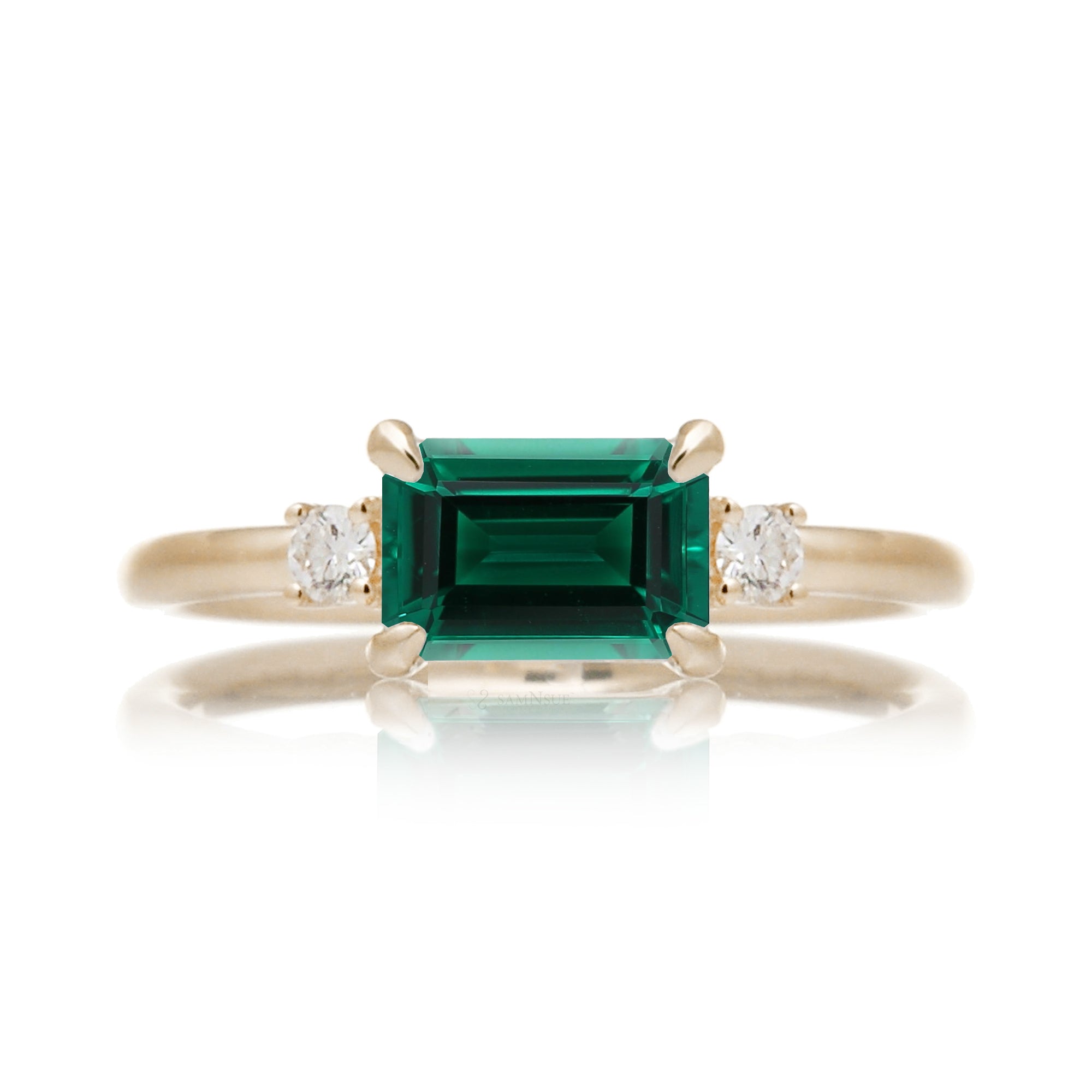 The Lena Step Cut Emerald Ring