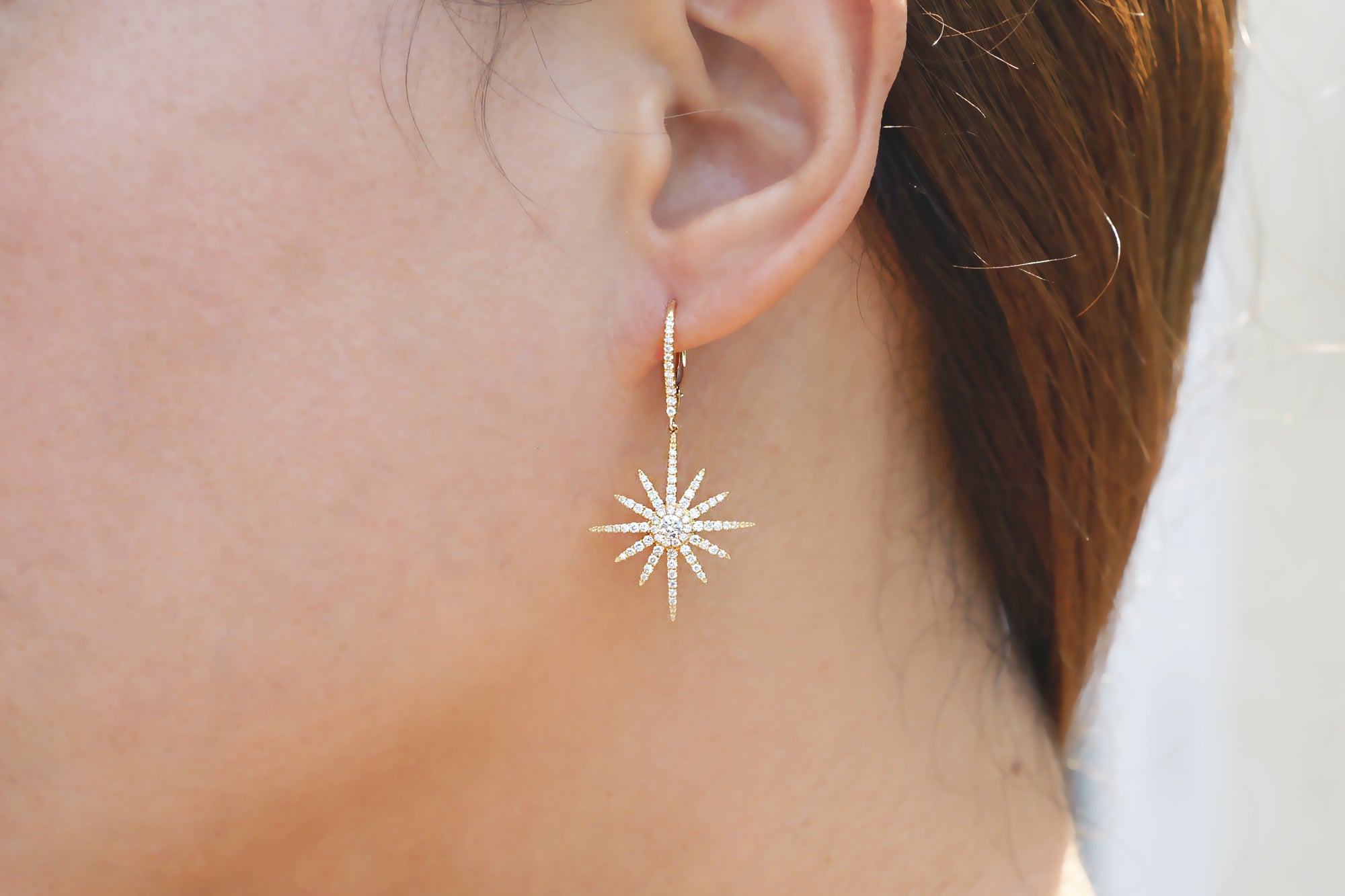 The Twinkle Star Diamond Dangles Lever Backs Earrings