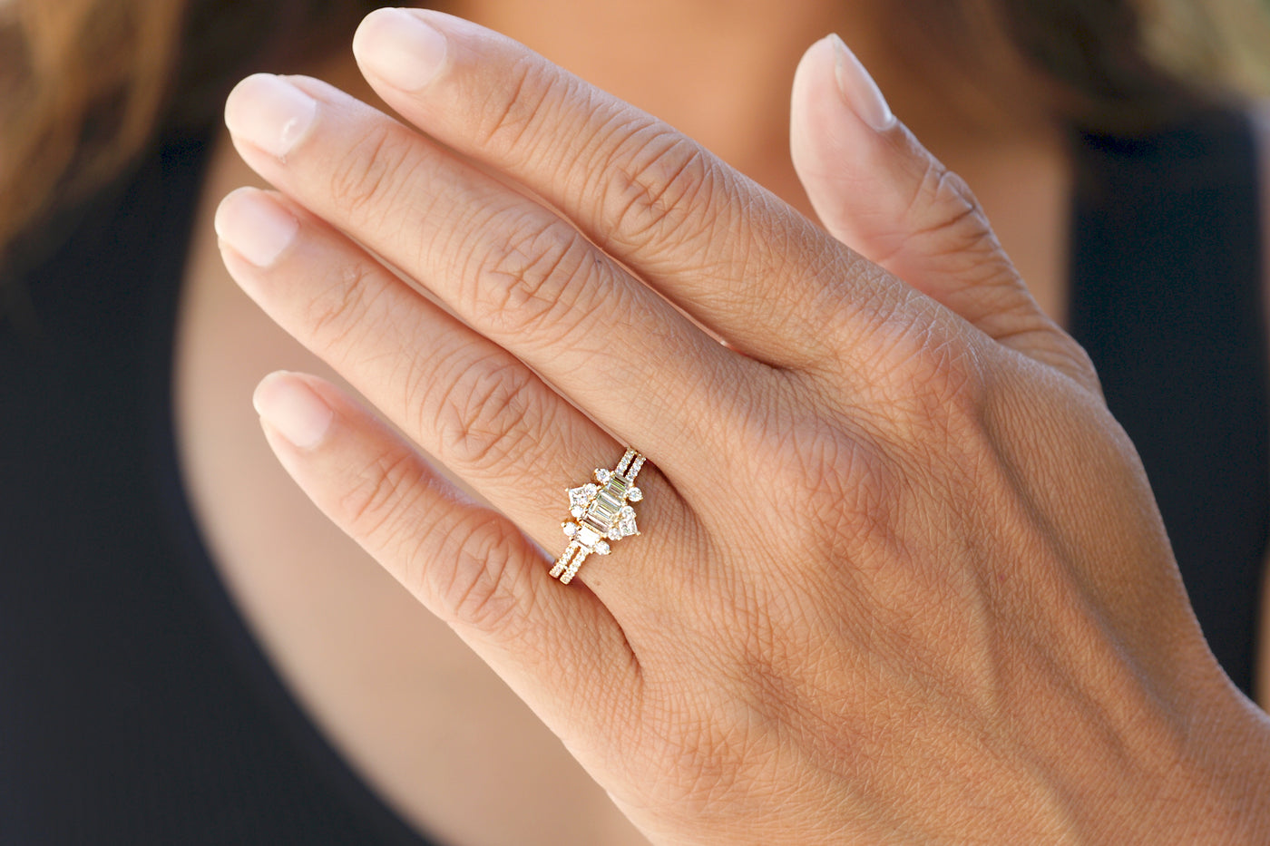 The Taj Mahal Diamond Cluster Engagement Anniversary Ring