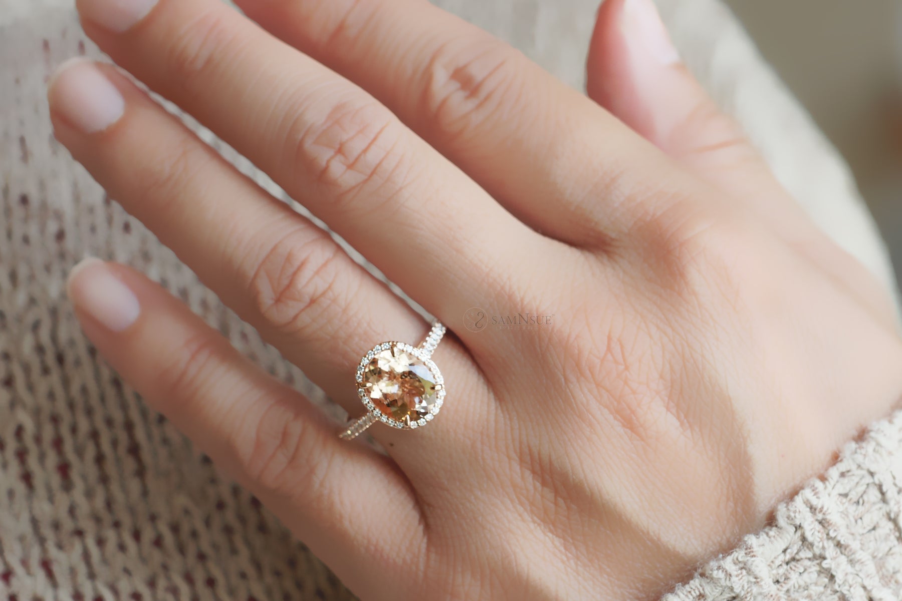 The Steffy Oval Morganite Engagement Ring